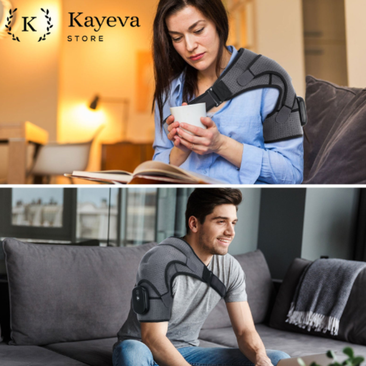 3 Speed Vibration Massage Shoulder Massager & Heating Pad – KAYEVA